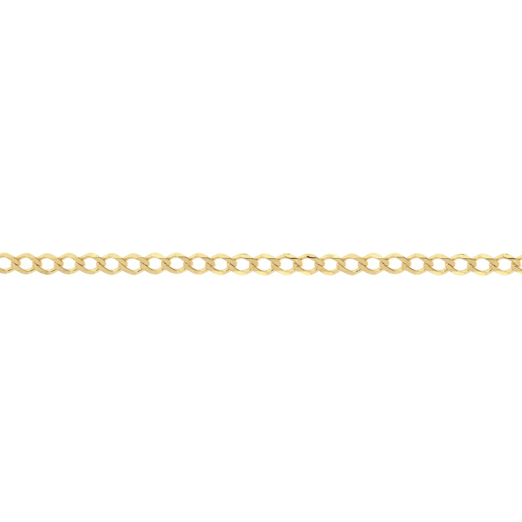G619 - 9ct Gold Flattened Octagonal Curb Chain - W J Sutton
