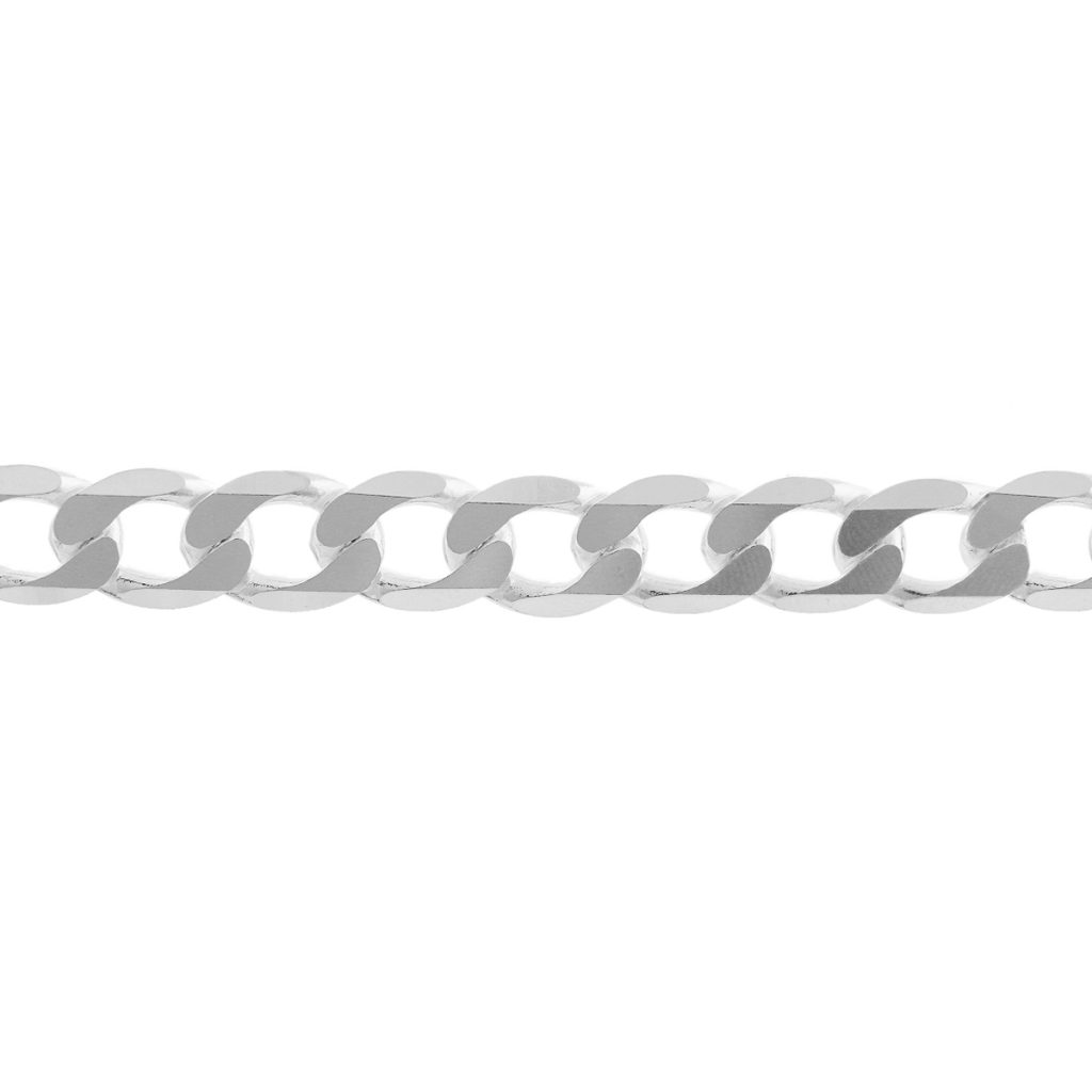 S624H - Silver Flattened Octagonal Curb Chain - W J Sutton